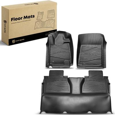 China 3x Front & Rear Black Floor Mats Liners for Toyota Tundra 2012-2013 Crew Cab for sale