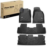 China 4x Front & Rear Black Floor Mats Liners for Toyota Highlander 2014-2019 7-Seats for sale