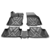 China 3x Front & Rear Black Floor Mats Liners for Volkswagen T-ROC 2020-2022 for sale