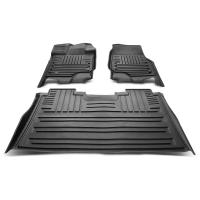 China 3x Front & Rear Black Floor Mats Liners for Ford F-150 Crew Cab Pickup 2015-2023 for sale