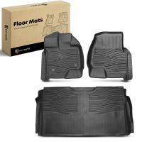 China 3x Front & Rear Black Floor Mats Liners for Ford F-150 15-23 Super Crew Cab 4dr for sale