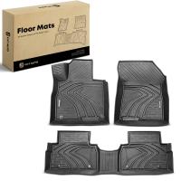 China 3x Front & Rear Black Floor Mats Liners for Hyundai Santa Fe 2019-2020 5 Seats for sale