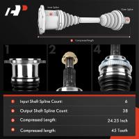 China 2x Rear CV Axle Shaft Assembly for Audi A4 Quattro 2003-2009 S4 2004-2009 for sale