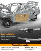 China Front Passenger Power Window Regulator without Motor for Chrysler 200 2011-2014 for sale