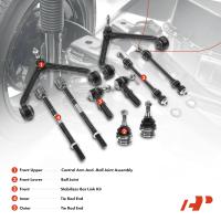 China 10x Front Control Arm & Ball Joint & Sway Bar Link & Tie Rod End for Dodge Ram for sale