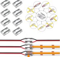 China Solderless Cob Led Strip Light Connector 2pin 8mm 10mm Tape Light Connectors for sale