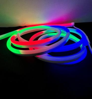 China Addressable RGBIC LED Neon Flex 10x23mm Side Glow Silicone Tube for sale