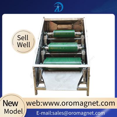 China 4-10T 3-Layer Magnetic Roller Separator 1.5KW 15000GS for Feldspar and Quartz Sand for sale