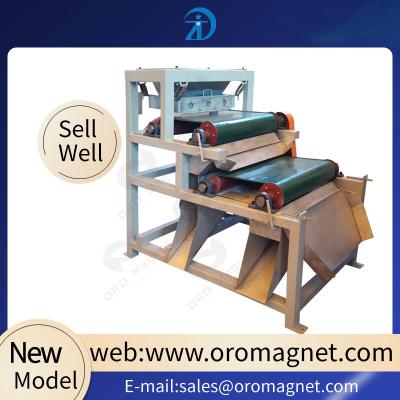 China Conveyor Belt Dry Type Magnetic Separator with Vibratory Feeder for 0.1-5mm Particles, 4-10T Capacity, 380V for sale
