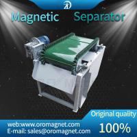 China 100 X 800 Three Layer Overband Magnetic Separator Belt Conveyor with 15000 GS Magnetic Field and 4-10T Capacity for sale