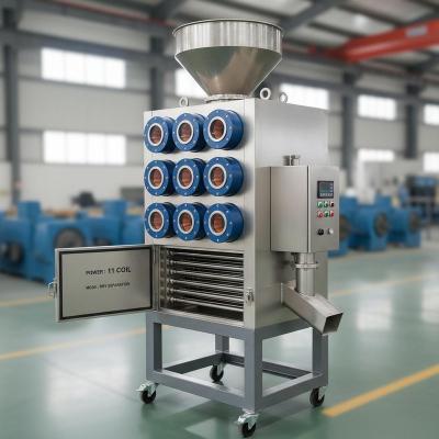 China Dry Magnetic Separator 11 Coil Power 1-20 TPH Circular Strong Magnetic Field for Industrial Material Handling for sale