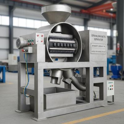 China Dry Magnetic Separator Circular Type 1-20 TPH Strong Magnetic Field for Ferrous Materials for sale