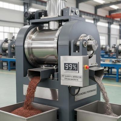 China Dry Magnetic Separator 99% Efficiency 1-20 TPH Strong Magnetic Field Customizable Color for sale