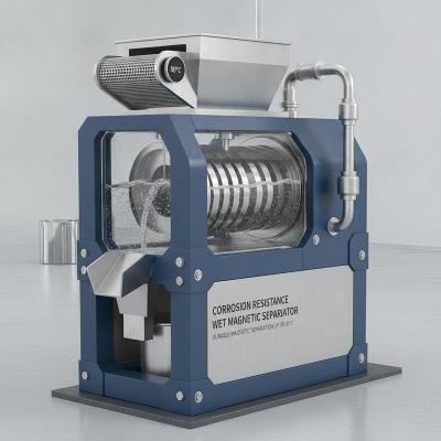 China Wet Magnetic Separator 304/316 Stainless Steel 250mm Cavity 5T Field Intensity for sale