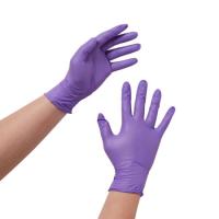 China Nitrile Disposable Glove Synthetic Nitrile Heavy Duty Purple Green Orange Color for sale