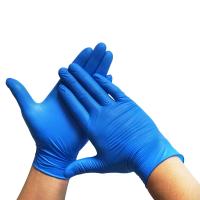 China Medical Disposable Nitrile Gloves Powder Free Black Blue Color for sale