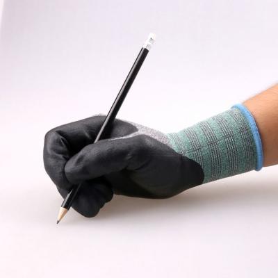 China Resistance to cutting micro foam nitrile coated palm industrial safety working gloves for sale