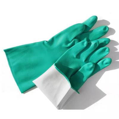 China Heavy industry green nitrile gloves for sale