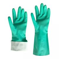 China 3/4 Half chemical resistant nitrile gloves Oil Polyester Lining for sale