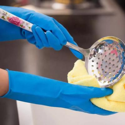 China Blue Nitrile Impregnated Chemical Resistant Gloves Heavy Industrial for sale