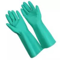 China Green nitrile industrial safety gloves for sale