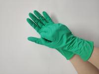 China Green nitrile oil resistant gloves for sale