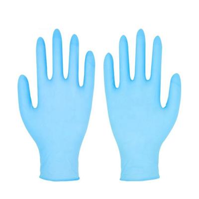 China Powder Free Disposable Protective Gloves Coated Latex Strong Nitrile Gloves Blue for sale