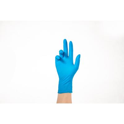China Blue Kitchen Chemical Resistant Disposable Nitrile Gloves 9inch Non Medical for sale