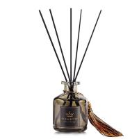 China Round Black 120ml Hotel Fragrance Diffuser Glass Bottle Dituo for sale