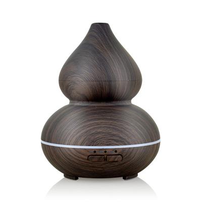 China 150ml Portable Gourd Design Wood Grain Humidifier Waterless With 7 Colors Lights for sale