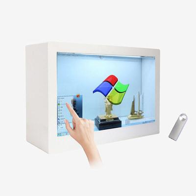 China 55 inch transparent screen display manufacturer With WiFi For Real Time Updates for sale