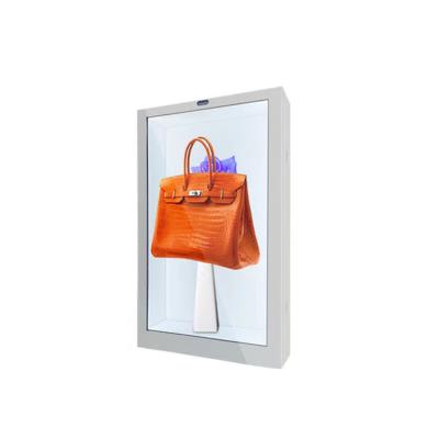 China 55 inch transparent advertising display manufacturer indoor double sided digital signage screen display for shop window for sale
