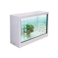 China 55 inch transparent advertising display manufacturer indoor double sided digital signage screen display for shop window for sale
