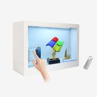 China 55 inch transparent advertising display manufacturer indoor double sided digital signage screen display for shop window for sale
