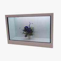 China 55 inch Custom Transparent LCD Showcase Price 3D HD Display Digital Interactive Stereoscopic Projection Display Cabinet for sale