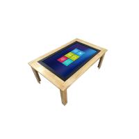 China 43 Inch Smart Wireless Charging Android System Smart Coffee Table Touch Screen with Cutsomized Color Bar LED Design for sale