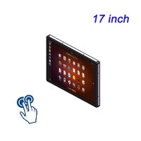 China 17 Inch Wall Mounted WiFi Linux Industrial Touchscreen Monitor PC for Airport Shopping Mall Use for sale