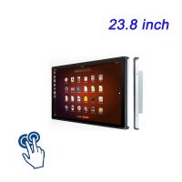 China 23.8 inch All-Metal Embedded Industrial All-in-One PC Rack-Mount HDMI Touchscreen Monitor for sale