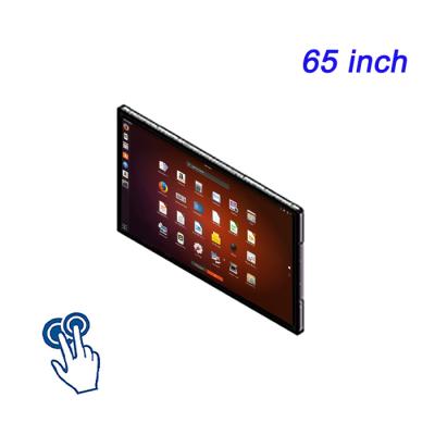 China 65 inch Fully Enclosed Linux Capacitive Touch Industrial Dustproof Touchscreen Display Monitor for sale
