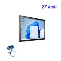 China 27 inch Widescreen Industrial Touch PC HMI Window IP65 Waterproof Embedded Industrial Panel PC for sale