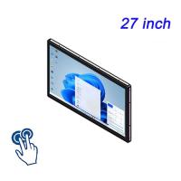 China 27 inch Widescreen Industrial Touch PC HMI Window IP65 Waterproof Embedded Industrial Panel PC for sale