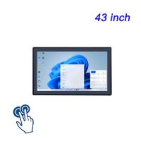 China Flush Mountable Metal Case 43 Inch Touch Screen LCD Monitor Front IP65 Rating Industrial Grade Display for sale
