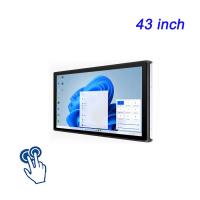 China Flush Mountable Metal Case 43 Inch Touch Screen LCD Monitor Front IP65 Rating Industrial Grade Display for sale