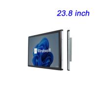 China 23.8 Inch Fully Enclosed Industrial Embedded Dustproof Horizontal Board Resistance TouchScreen LCD Monitor for sale