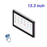 China Industrial Control 13.3 Inch All in One Embedded Semi Enclosed Style Touch Screen Monitors for sale