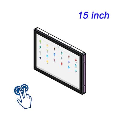 China Embedded 15 Inch Industrial IPC Widescreen Capacitive Industrial TouchScreen Monitor for sale