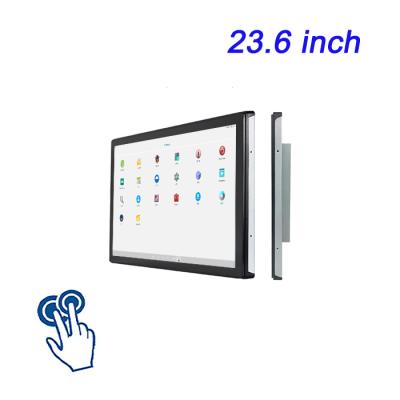 China ZXTLCD 23.6 Inch Embedded Fully Enclosed LCD Monitor Touch Screen Display Industrial All in One Machine Pure Flat Capacitive Display for sale