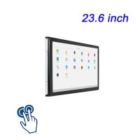 China ZXTLCD 23.6 Inch Embedded Fully Enclosed LCD Monitor Touch Screen Display Industrial All in One Machine Pure Flat Capacitive Display for sale