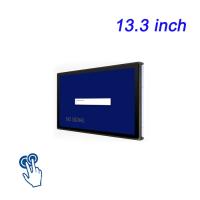 China 13.3 Inch Capacitive Resistor Multi Touch Monitor Embedded All Aluminum Fully Enclosed Front Switch USB Configuration Display for sale