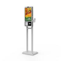 China 21.5 Inch Windows Touch Kiosk Ordering System Machine With POS System Cash Accepter Payment Kiosk QR Code Scanner for Restaurant for sale